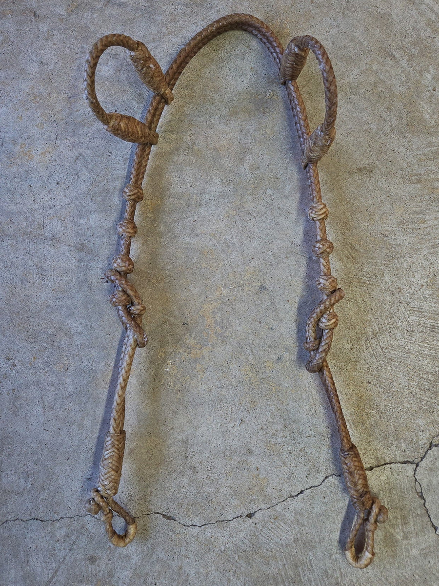 Double Ear Headstall 12 Plait Cow Rawhide – Traditional Rawhide Braiders