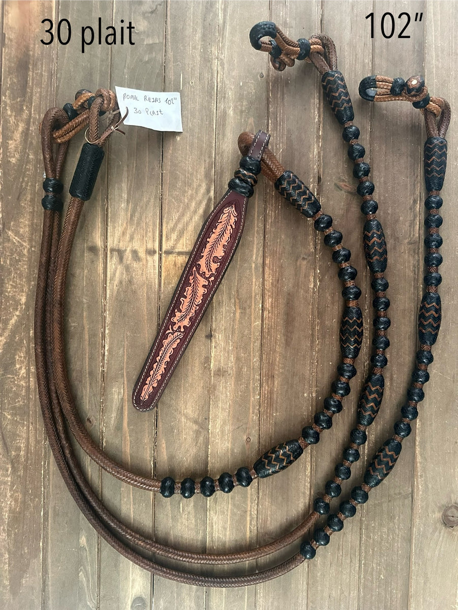 Romal Reins 30 plait 110” Special Edition GM Carmel/Black MC30cb Speci ...